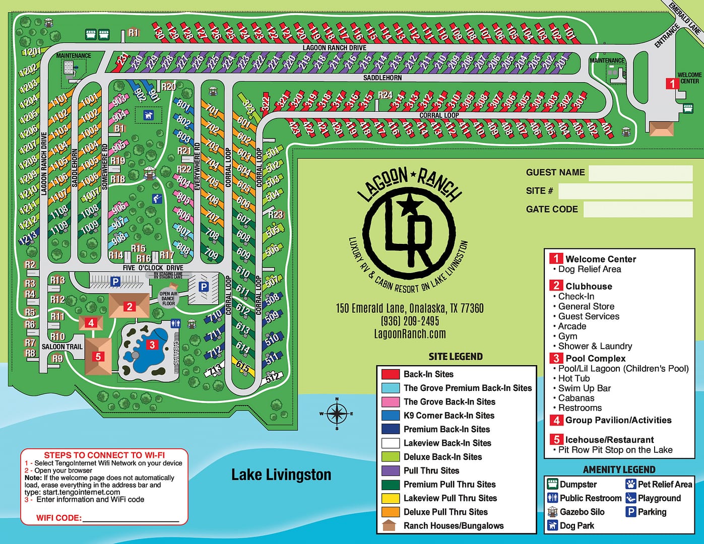 Resort Map - Lagoon Ranch Luxury RV & Cabin Resort