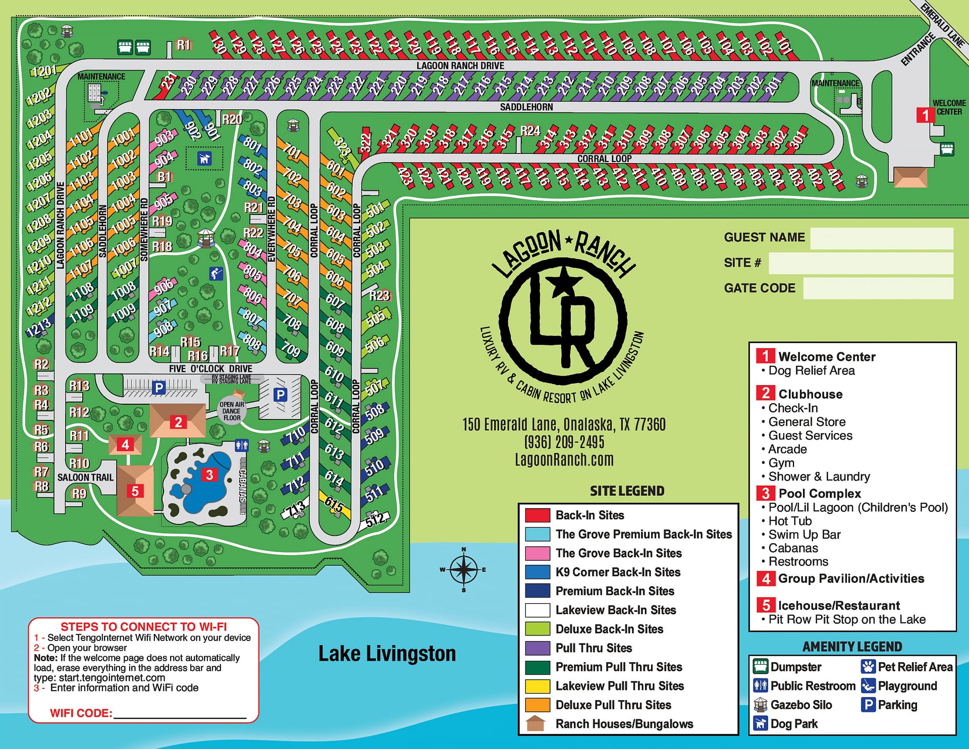 Resort Map - Lagoon Ranch Luxury RV & Cabin Resort